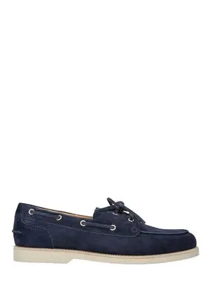 Brunello Cucinelli Suede Boat Shoes - Navy