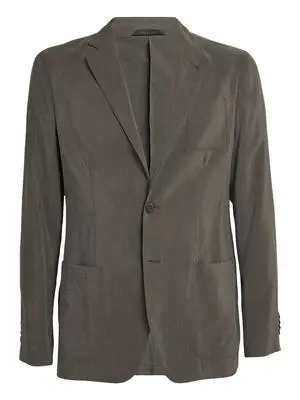 Giorgio Armani Silk-blend Upton Blazer - Grey