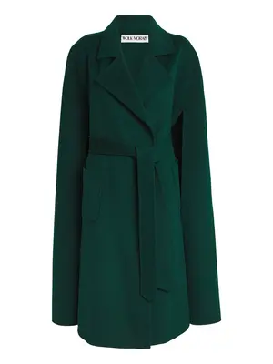 WOLK MORAIS Cashmere Belted On Set Cape - Green