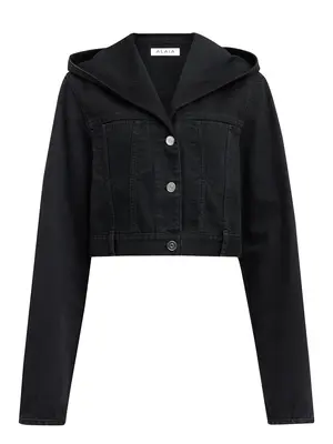 Alaïa Hooded Denim Jacket - Black