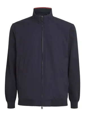 Paul & Shark Silk-cotton Bomber Jacket - Blue