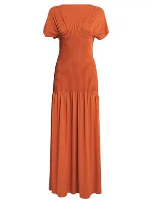 TOTÊME Pleated Maxi Dress - Orange