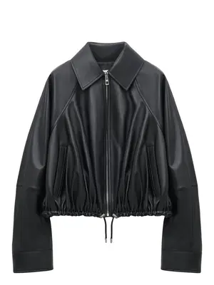 Loewe Leather Balloon Jacket - Black