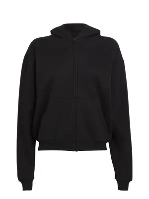 SKIMS Cotton-blend Zip-up Hoodie - Black