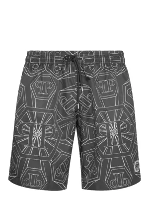 Philipp Plein Monogram Swim Shorts - Grey