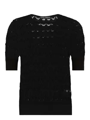 Dolce & Gabbana Crochet-knit T-shirt - Black