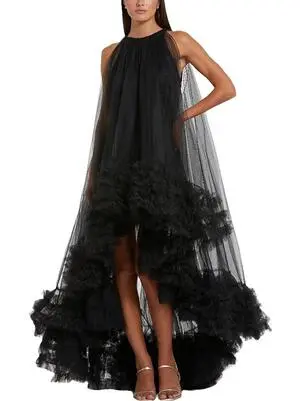Mac Duggal Tulle High-low Gown - Black