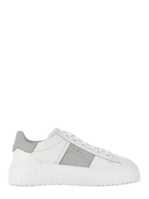 Hogan H-stripes Leather Sneakers - White