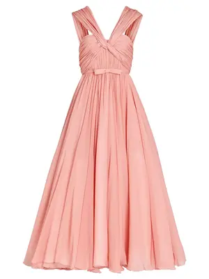 Giambattista Valli Silk Flared Midi Dress - Pink