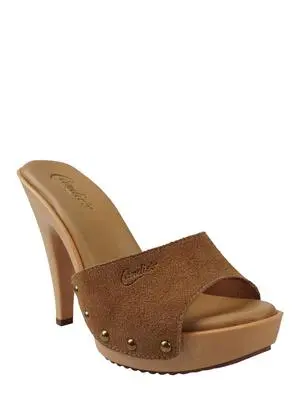 CANDIE'S Viviana Platform Sandal - Tan Suede