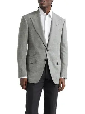 TOM FORD Shelton Sharkskin Sport Coat - Ig013 Silver
