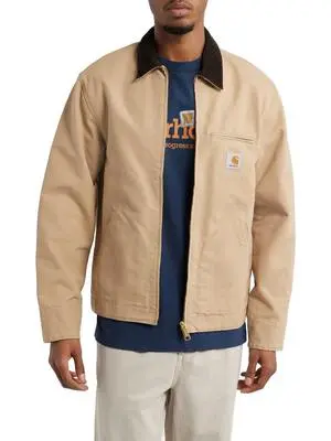 Carhartt Work In Progress Carhartt Work In Progress Detroit Cotton Canvas Chore Jacket Dusty Brown/tobacco Rinsed