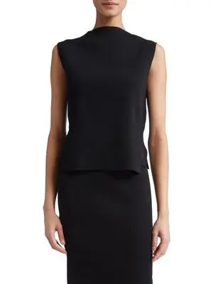 Victoria Beckham Rib Sleeveless Top - Black