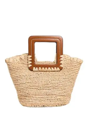 Staud Shirley Raffia Mini Bucket Bag - Natural/tan