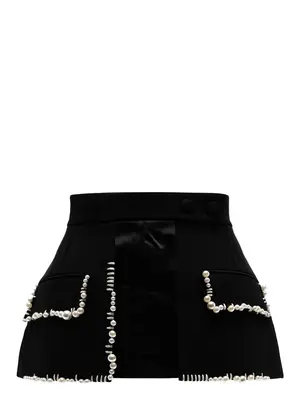 Dice Kayek Pear-embellished Skirt - Black