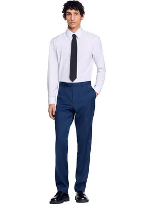 Sandro Sandro Classic Wool Suit Trousers Royal Blue