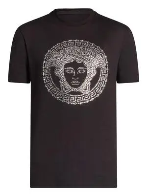 Versace Medusa-rhinestone T-shirt - Black