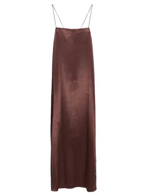 Tibi Satin-crepe Midi Slip Dress - Chocolate