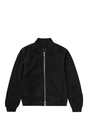 Mr P. Suede Bomber Jacket - Black