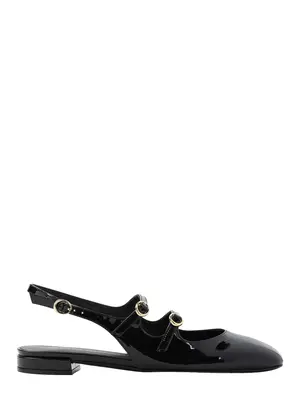 STUART WEITZMAN Patent Leather Ballet Flats - Black