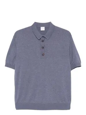 Eleventy Fine-knit Polo Shirt - Blue
