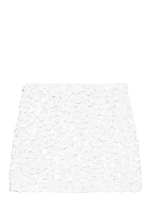 P.a.r.o.s.h Sequinned Mini Skirt - White