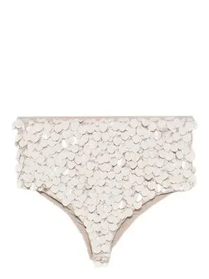 P.a.r.o.s.h Sequinned Mini Shorts - Neutrals