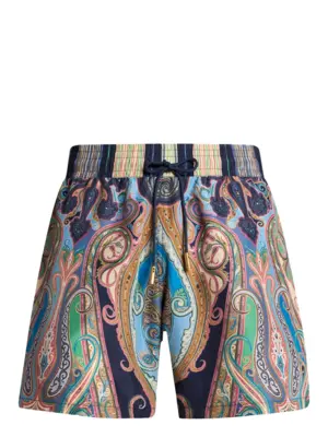 Etro Paisley-print Swim Shorts - Blue