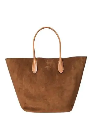 Ralph Lauren Ralph Lauren Suede-Leather Bellport Tote Cinnamon