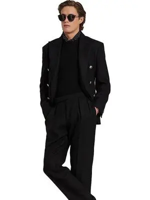 Ralph Lauren Linen Dobby Suit Trousers - Black