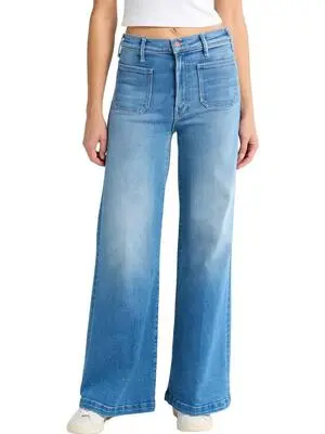 MOTHER MOTHER The Hustler Roller Patch Pocket Wide Leg Jeans