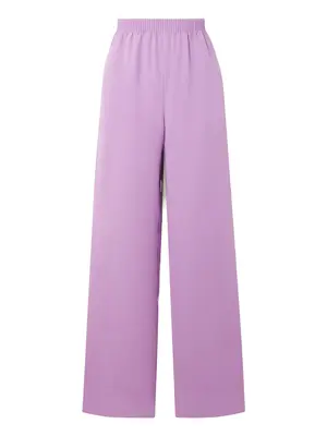 Valentino Garavani Silk-cady Wide-leg Pants - Purple