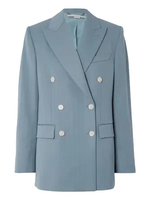 Stella McCartney Double-breasted Striped Wool-blend Blazer - Blue