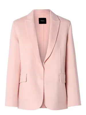 Theory Wool And Cashmere-blend Felt Blazer - Pink
