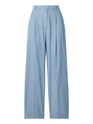Polo Ralph Lauren Pleated Wide-leg Pants - Blue