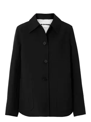 JIL SANDER Cotton-blend Twill Shirt Jacket - Black