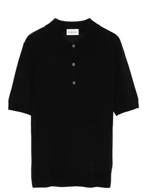 P.a.r.o.s.h Fine-knit Polo Top - Black