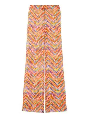Missoni Mare Printed Stretch-tulle Slim-leg Pants - Multi