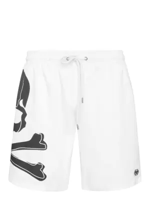 Philipp Plein Skull & Bones Swim Shorts - White