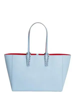 CHRISTIAN LOUBOUTIN Christian Louboutin Small Cabata Soft Leather Tote 4396 Ceruleo/silver