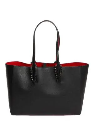 CHRISTIAN LOUBOUTIN Small Cabata Soft Leather Tote - B078 Black/ Gun Metal