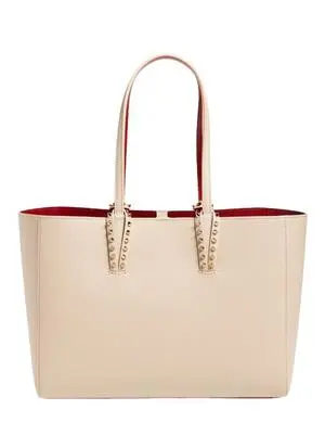 CHRISTIAN LOUBOUTIN Christian Louboutin Small Cabata Soft Leather Tote Pearl/gold