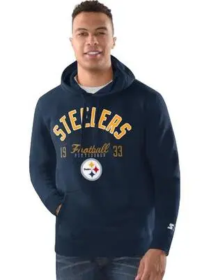 STARTER Pittsburgh Steelers Pullover Hoodie - Navy