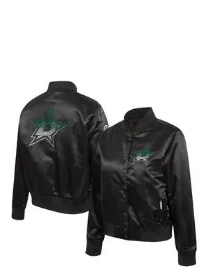 PRO STANDARD Dallas Stars Rhinestone Jewels Satin Full-snap Jacket - Black