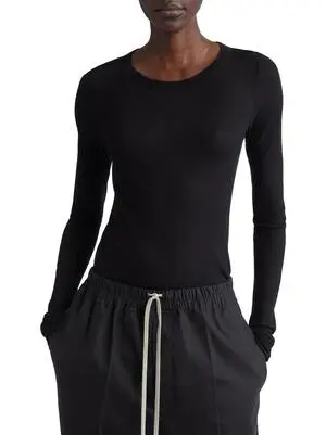 Rick Owens Rib Long Sleeve T-shirt - Black