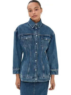 Wardrobe.NYC Denim Contour Jacket - Indigo