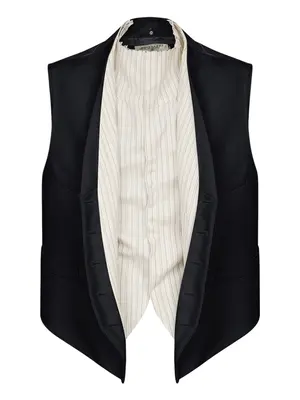 MAISON MARGIELA Striped-panel Waistcoat - Black