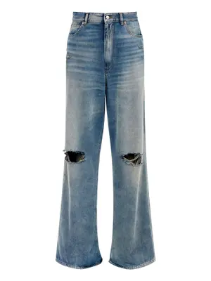 MAISON MARGIELA Ripped Wide-leg Jeans - Blue