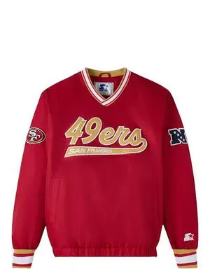 OVO X Nfl San Francisco 49ers Starter Trainer Pullover Jacket - Red