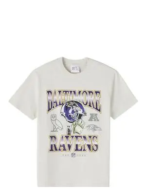 OVO X Nfl Baltimore Ravens Graphic Team T-shirt - Ash Heather Grey